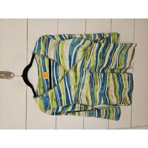 Ruby Rd. | Tops | Ruby Rd Large Green Blue White Abstract Stretchy ...